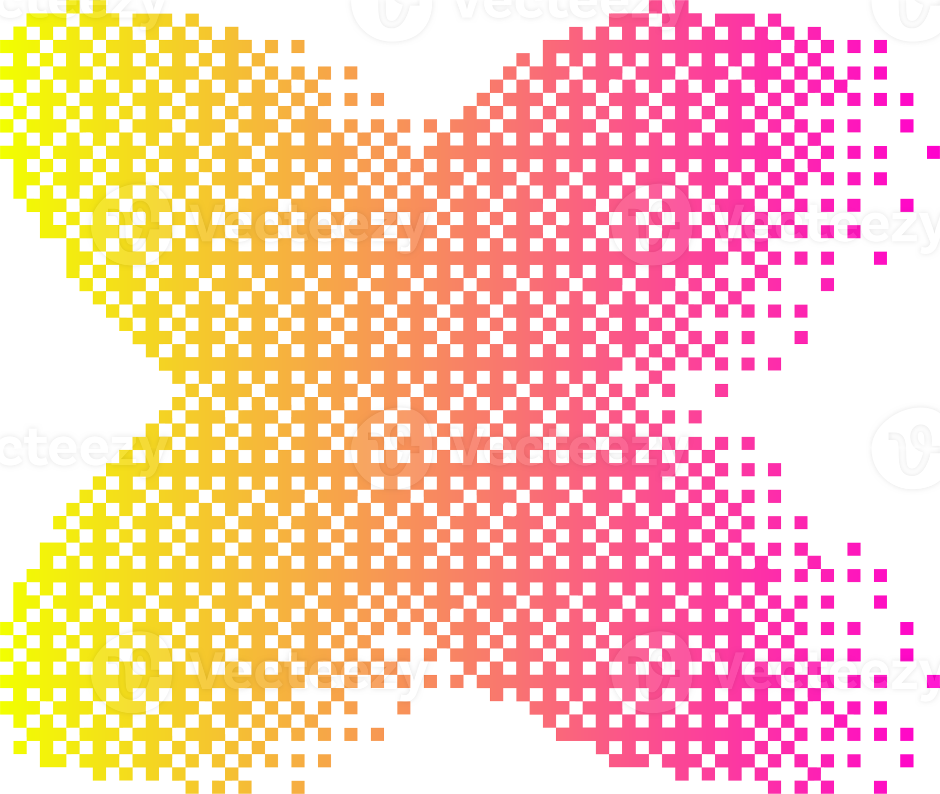 Pixel pattern flower shape. Textured daisy with bitmap Y2k dither gradient. Retro with old ...