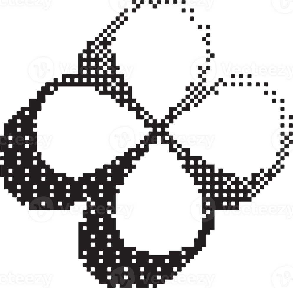 Bitmap Pattern Star Shape Flower Halftone Gradient Element Y2k Graphic Abstract Icon Dither