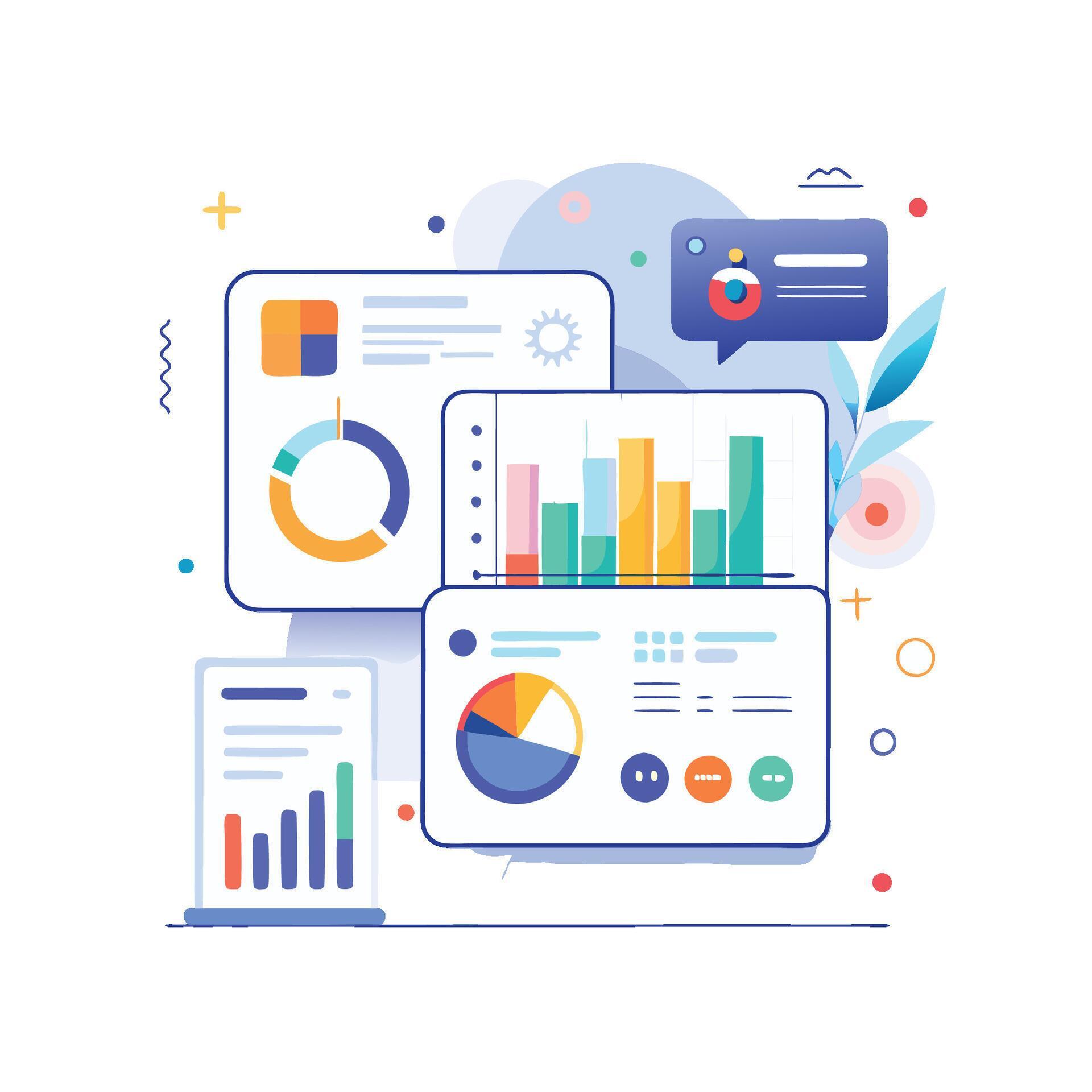 Data Analysis Comparison Interface On White Background 51782721 Vector