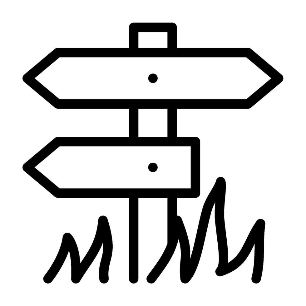 Directional Signpost Line Icons Signs Guidance Guide Signpost Navigation Post Stroke