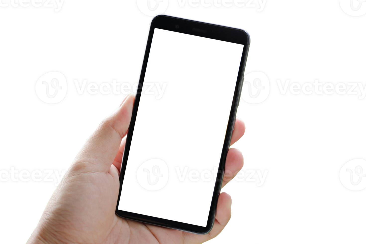 A Person Holding Smartphone With A Blank Screen 51785924 Png