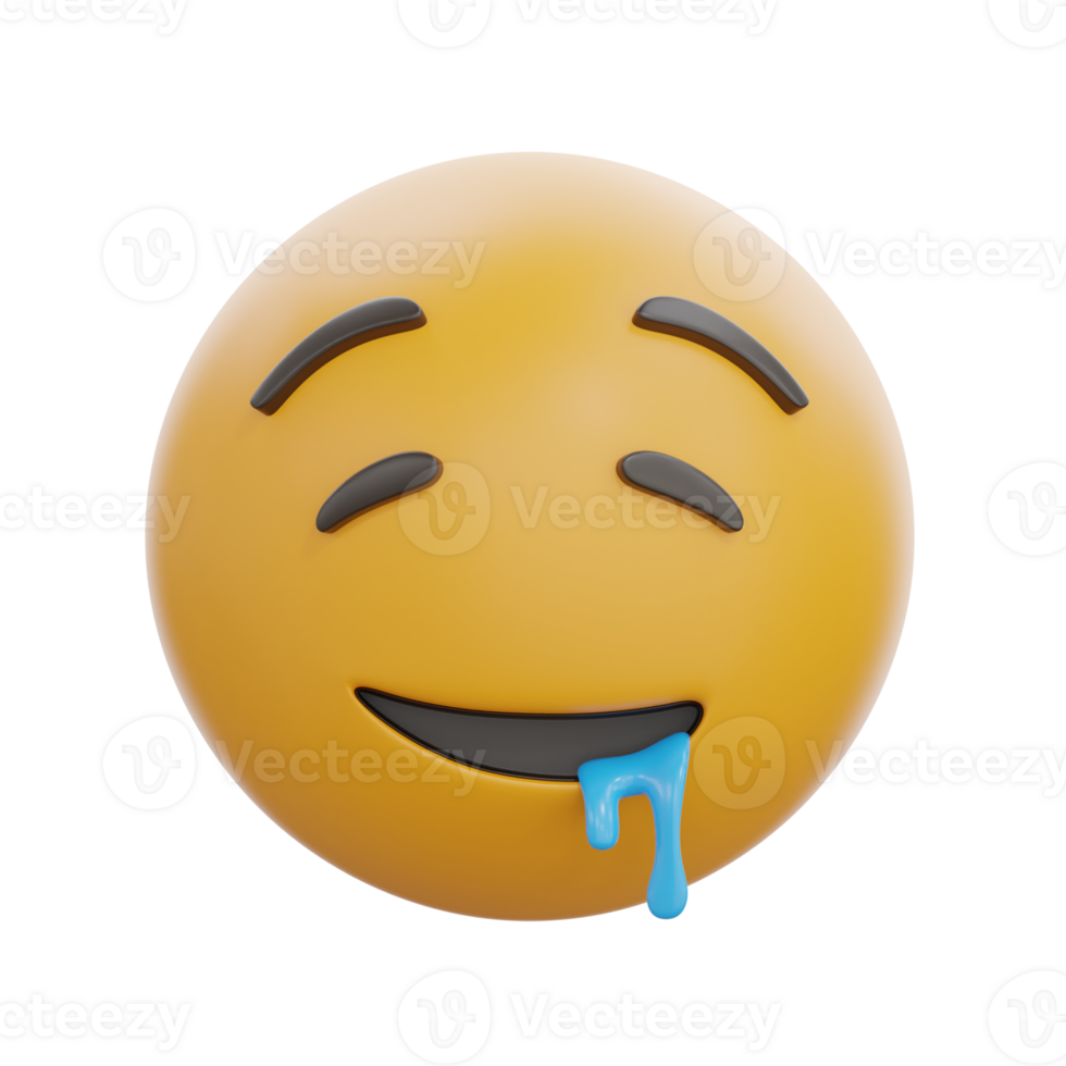 3d Drooling Face Emoji Expression Icon 51796599 Png