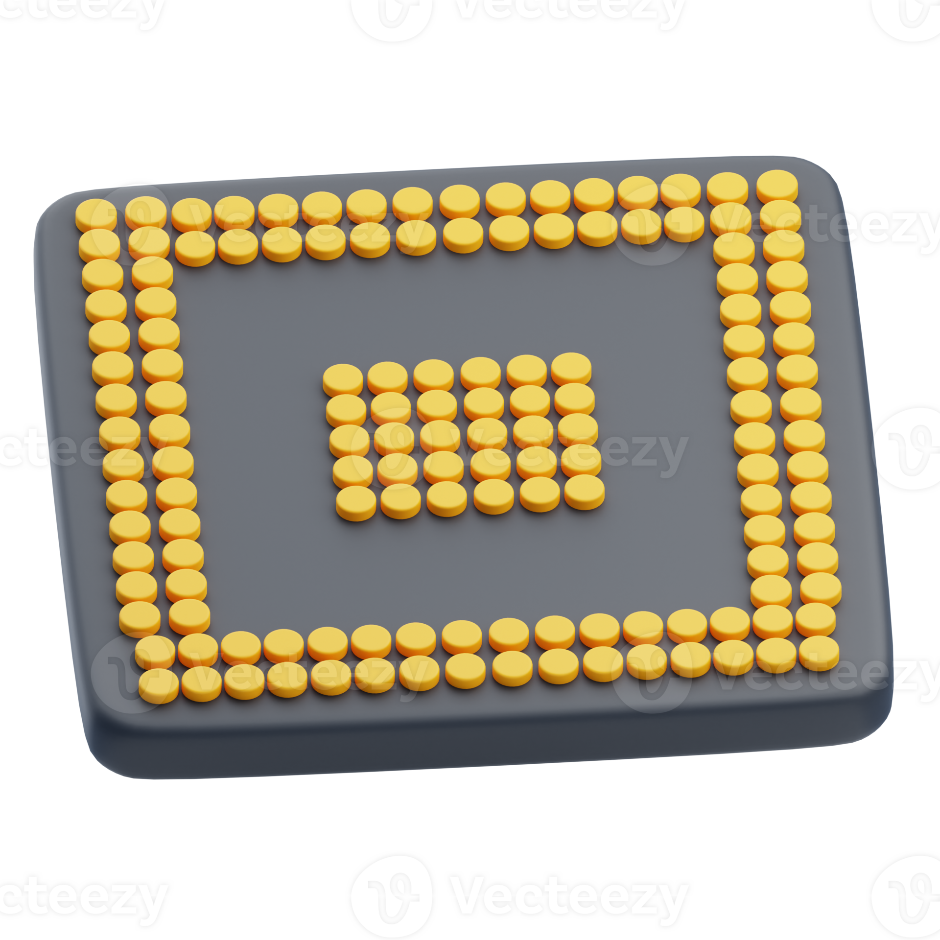 3D Microchip Ball Grid Array Component 51797503 PNG