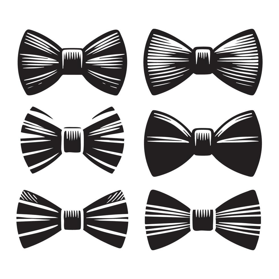 Various bow tie shapes silhouetted on a plain white background 51799714 ...
