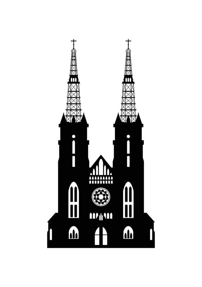 indonesian iconic cathedral landmark silhouette 51802988 Vector Art at ...