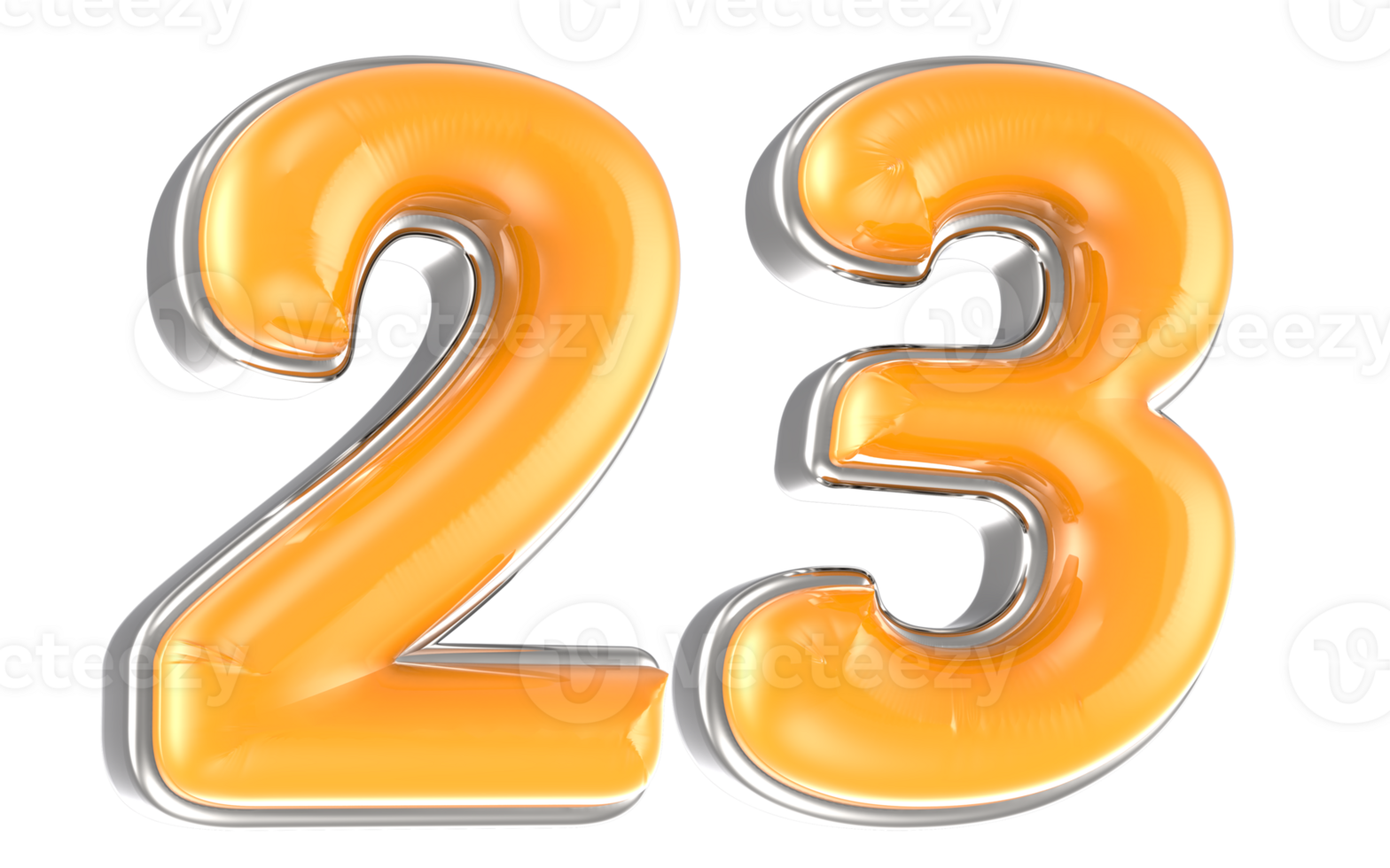 White And Yellow Number 23 3D Render 51805148 PNG