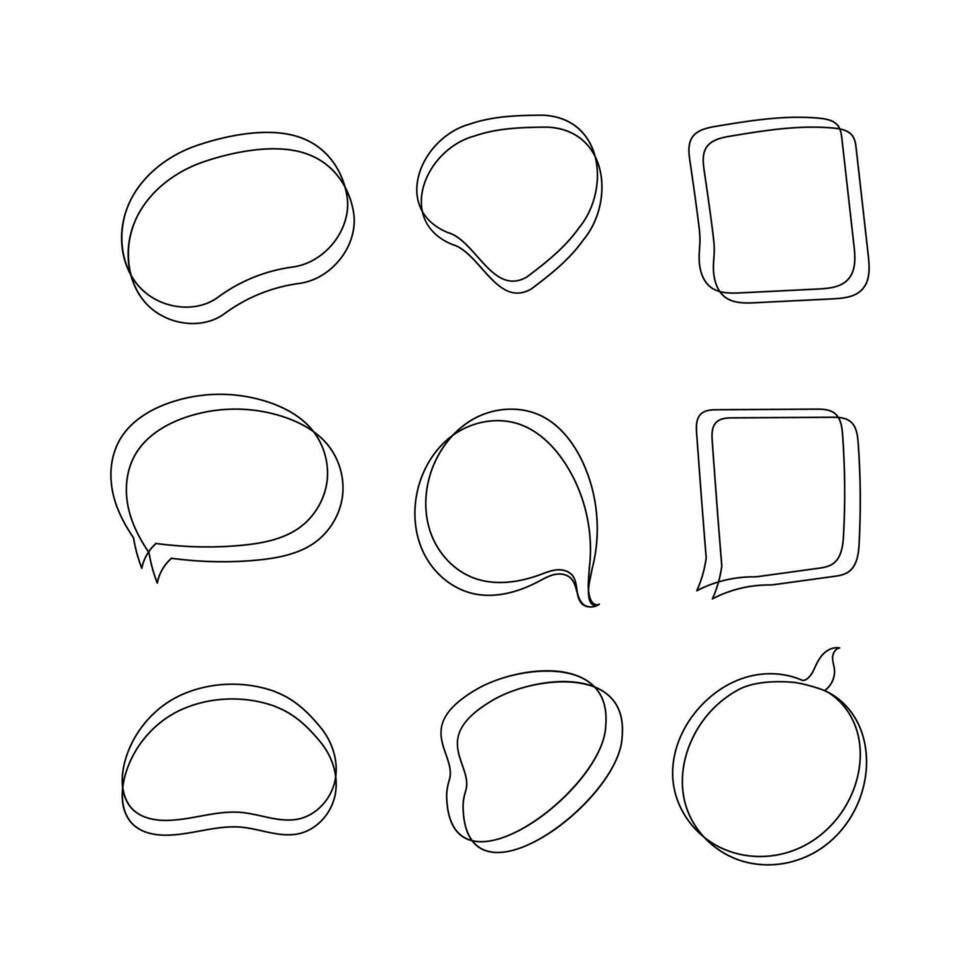 Blob text box line icon collection. outline style. isolated ...