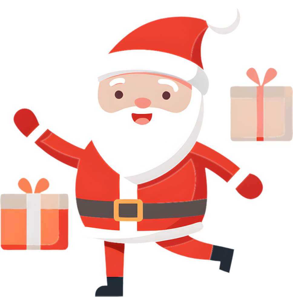 Santa Cartoon Character Spreads Christmas Joy And Holiday Cheer