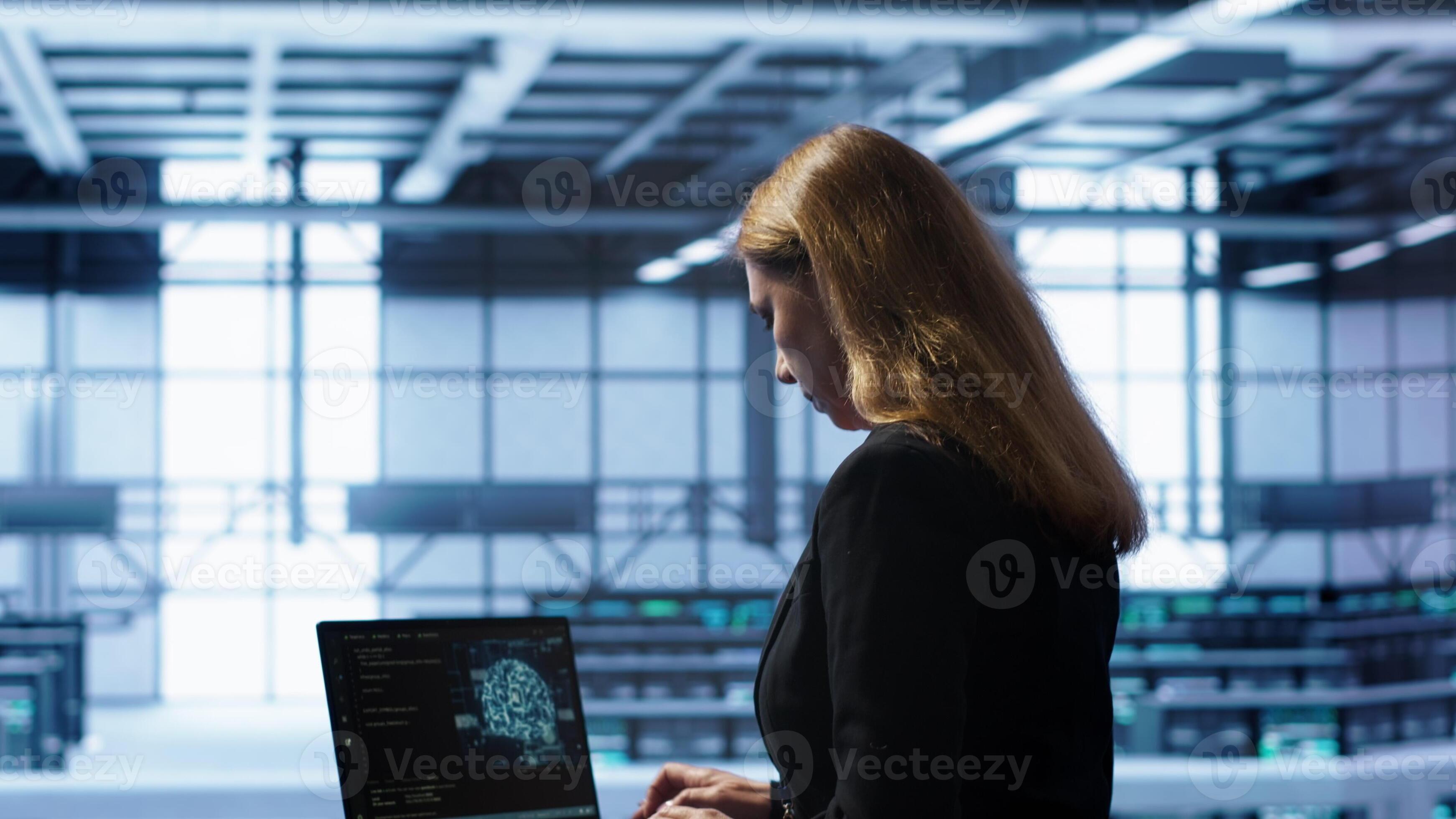 Computer Scientist In Data Center Using Artificial Intelligence