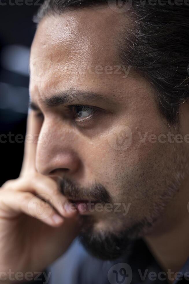 Man In Data Center Checks For Server Performance Issues Caused By Misconfigured Applications