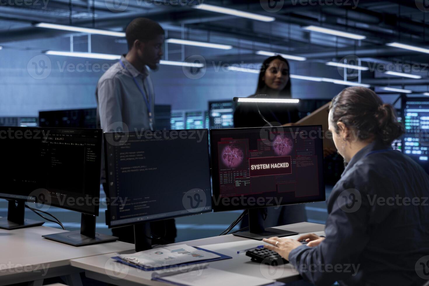 Admin In Server Hub Trying To Protect Hardware From Hacker Attack
