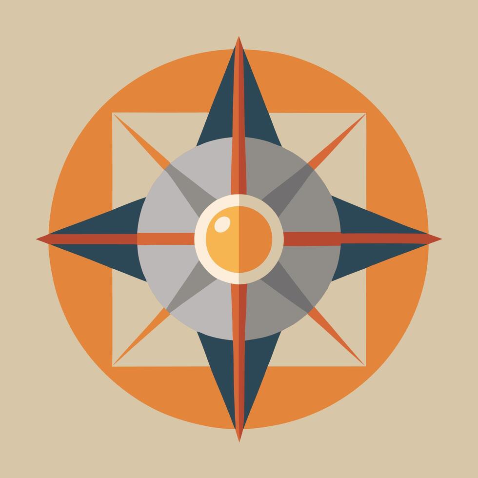 A Compass Rose Icon On A Beige Background 51832969 Vector Art At Vecteezy