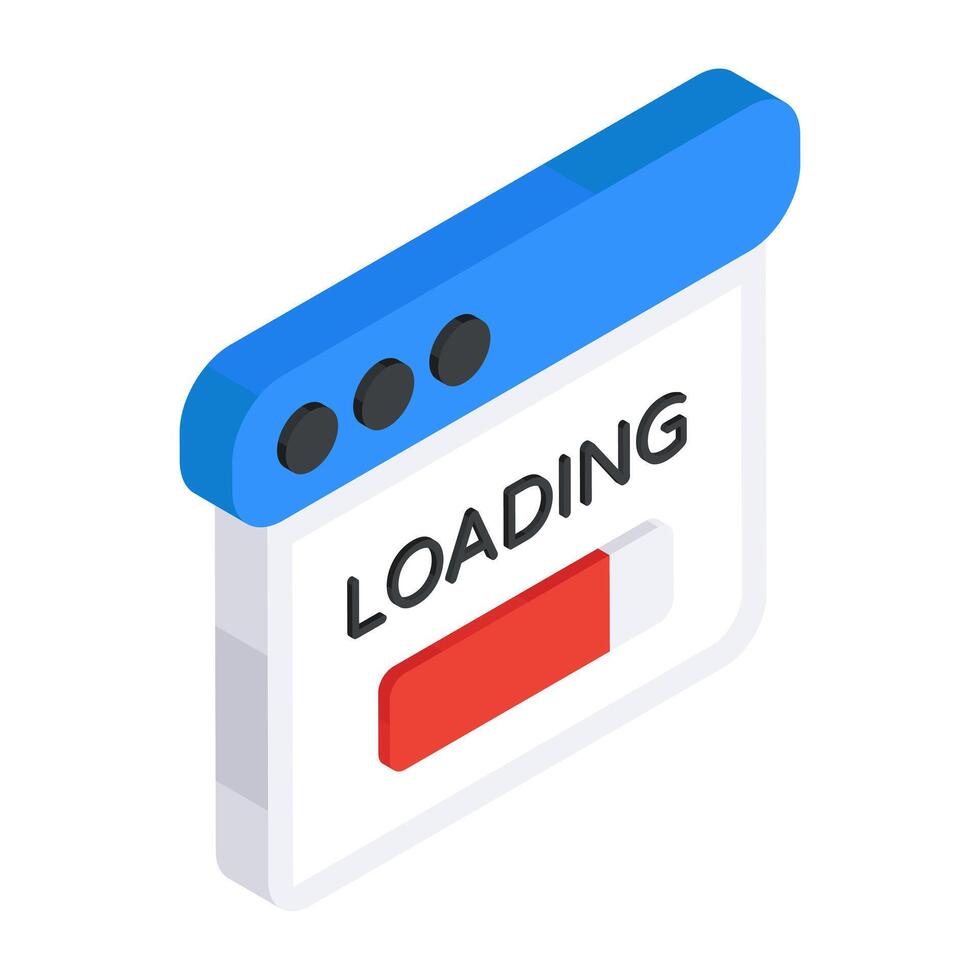 Icon of website loading in flat isometric design available for instant ...