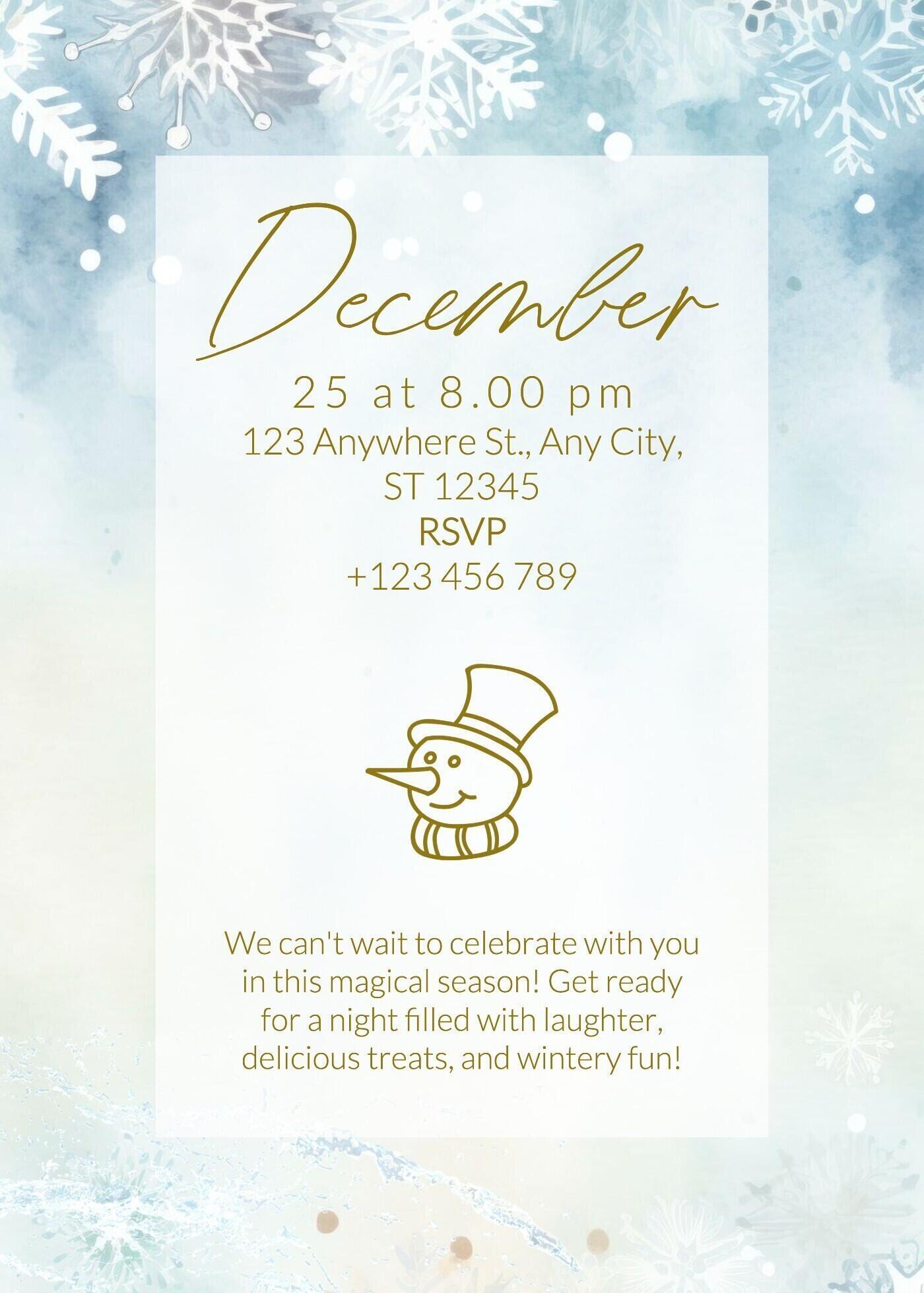 Winter Party Invitation 51843364 Template