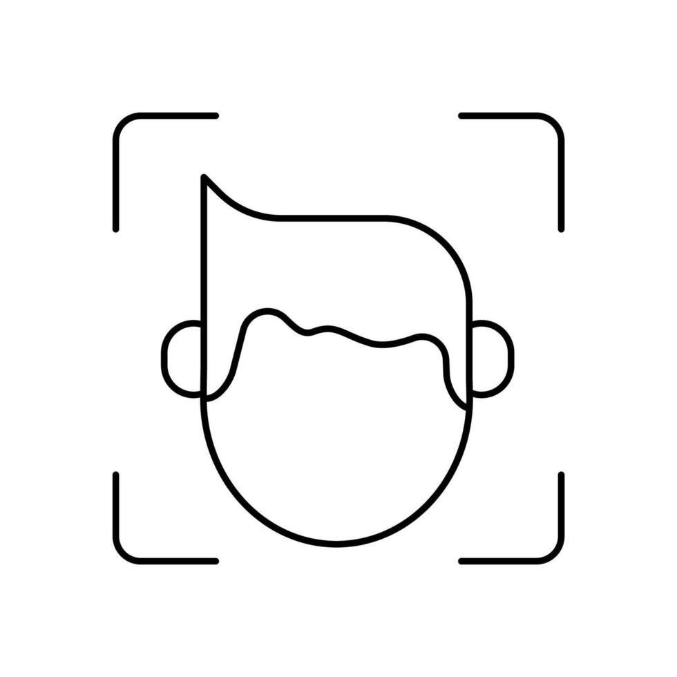 face detection concept line icon. Simple element illustration. face detection concept outline ...