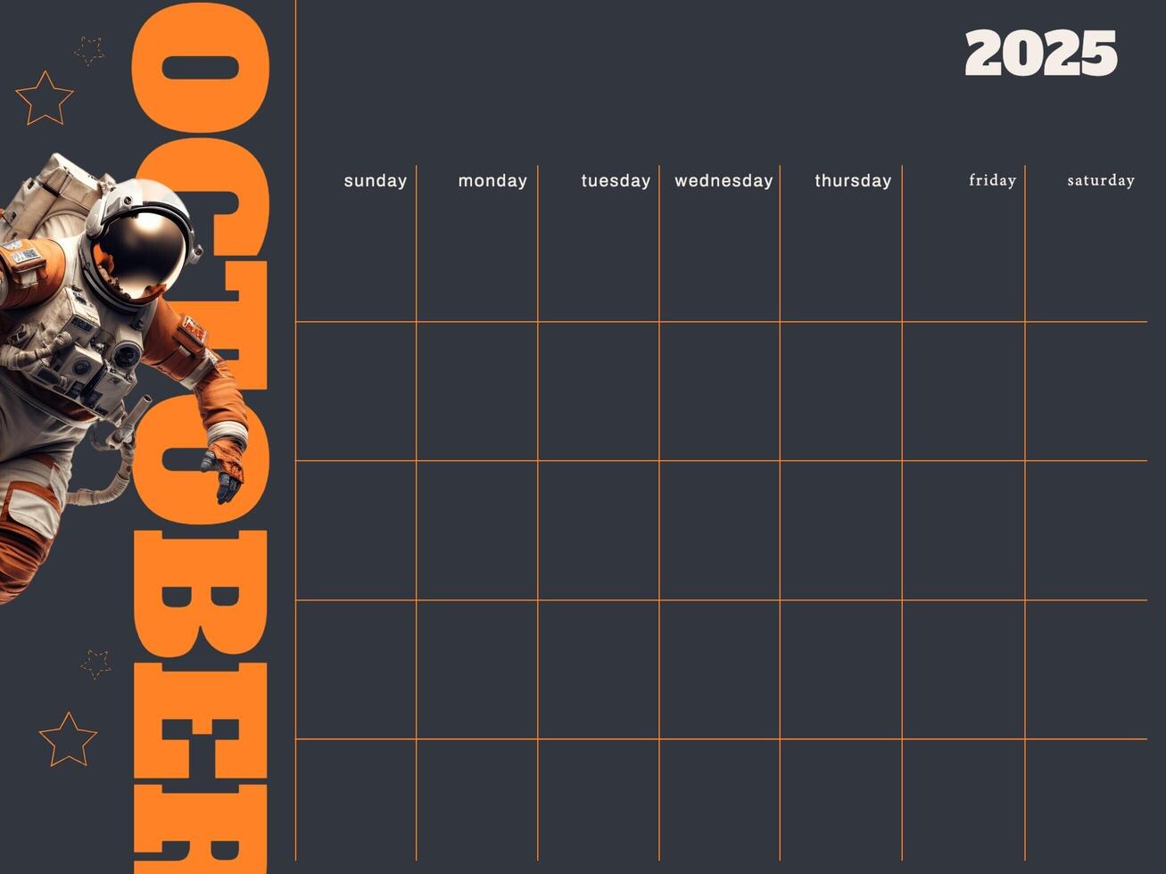 space theme calendar 2025 template design ideas 51844199 Template