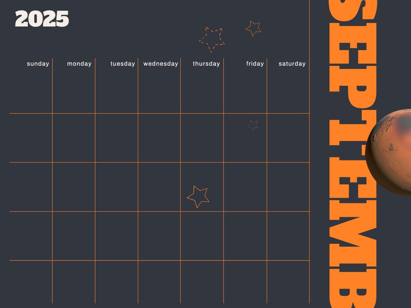space theme calendar 2025 template design ideas 51844199 Template