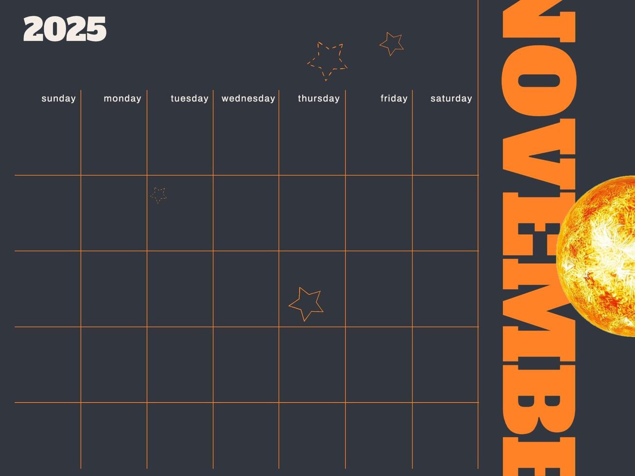 space theme calendar 2025 template design ideas 51844199 Template