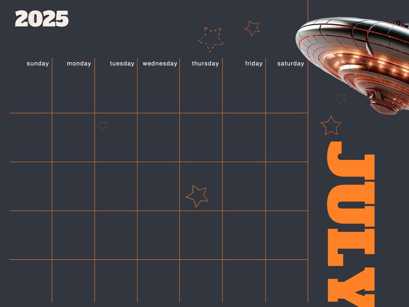 space theme calendar 2025 template design ideas 51844199 Template