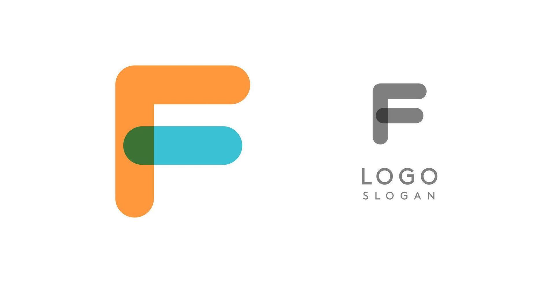 Soft rounded trendy logo, geometric colorful letter F with a modern tech feel, playful monogram ...