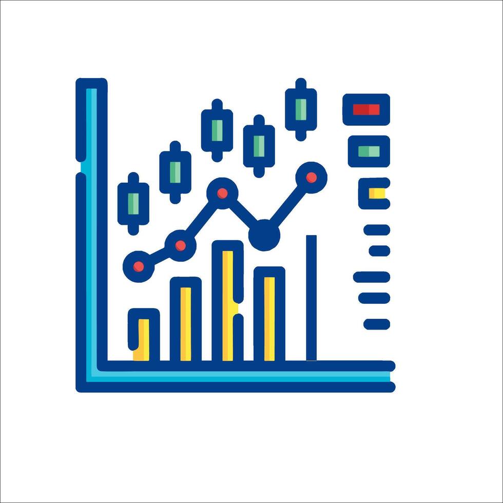 A graph chart icon with a bar chart 51849724 Vector Art at Vecteezy