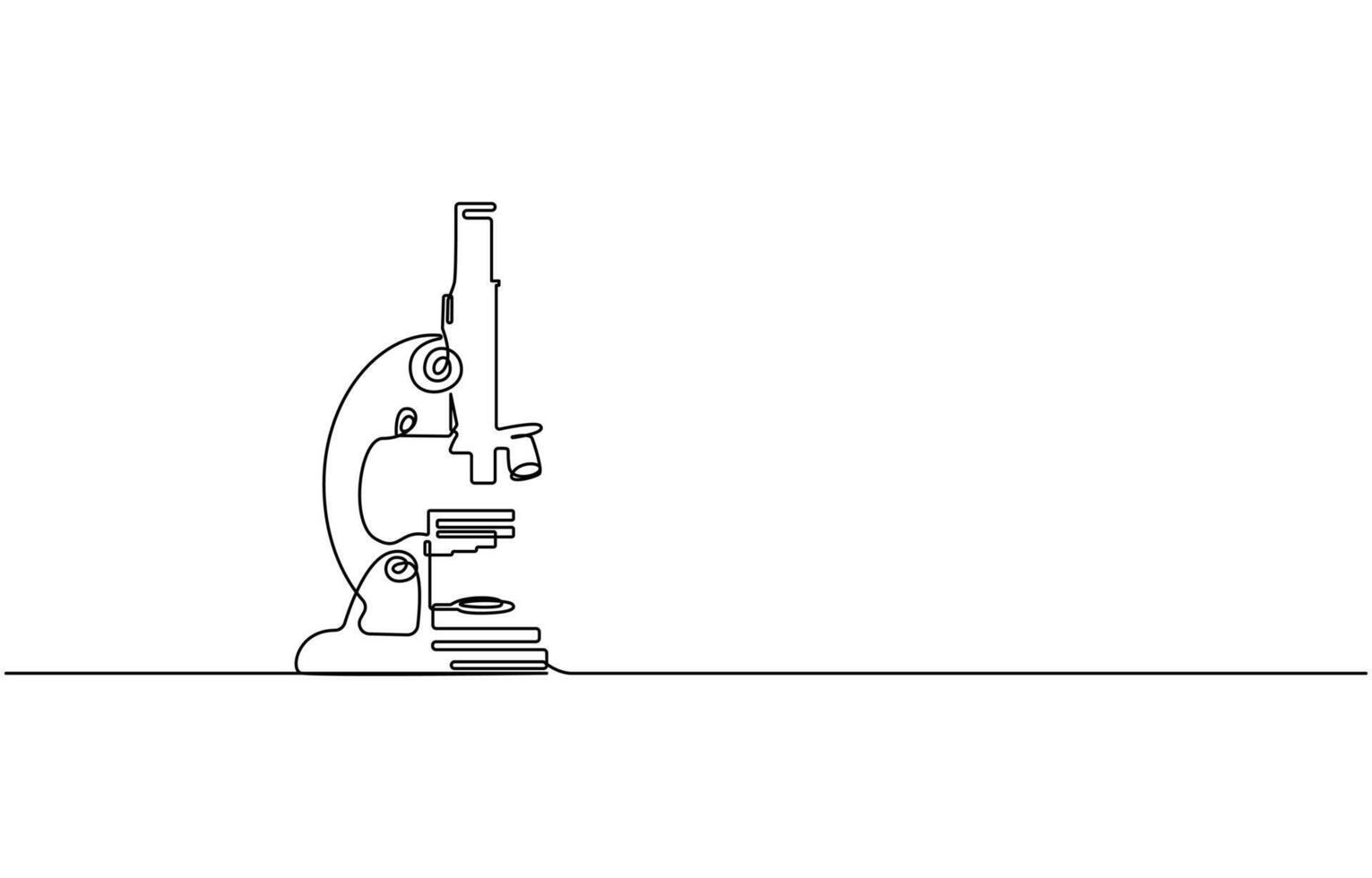 One Continuous Line Microscope 51863496 Vector Art At Vecteezy