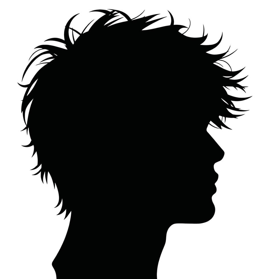 Un Silueta De Un Del Hombre Cabeza Con Un Mohawk 51869439 Vector En Vecteezy