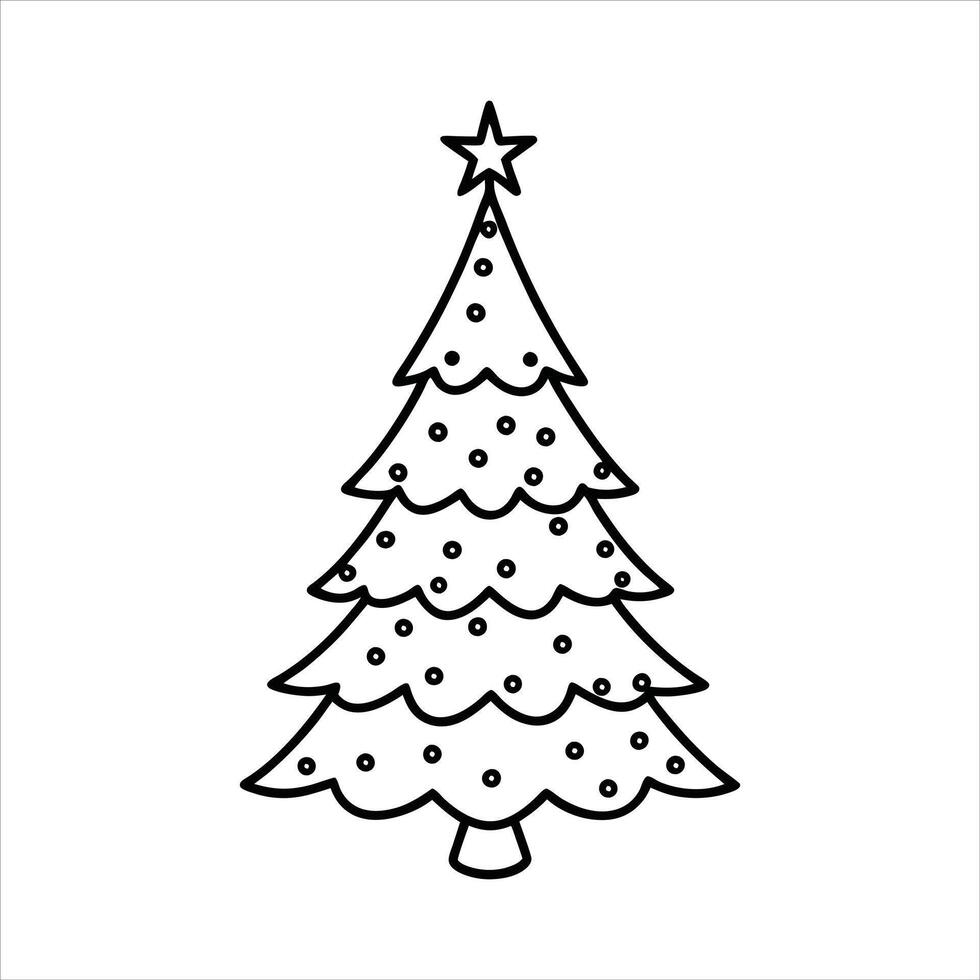 Christmas Tree Outline Clipart Design 51873004 Vector Art At Vecteezy