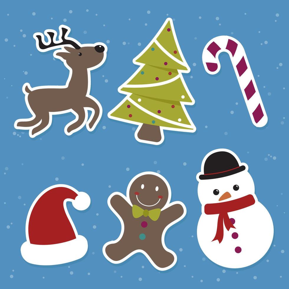 Cute Christmas stickers collection 51877788 Vector Art at Vecteezy