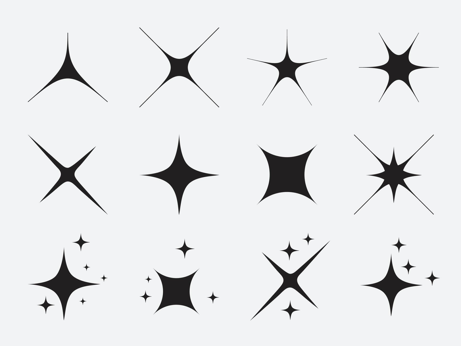 sparkle star icon set. simple star burst symbol 51878708 Vector Art at Vecteezy