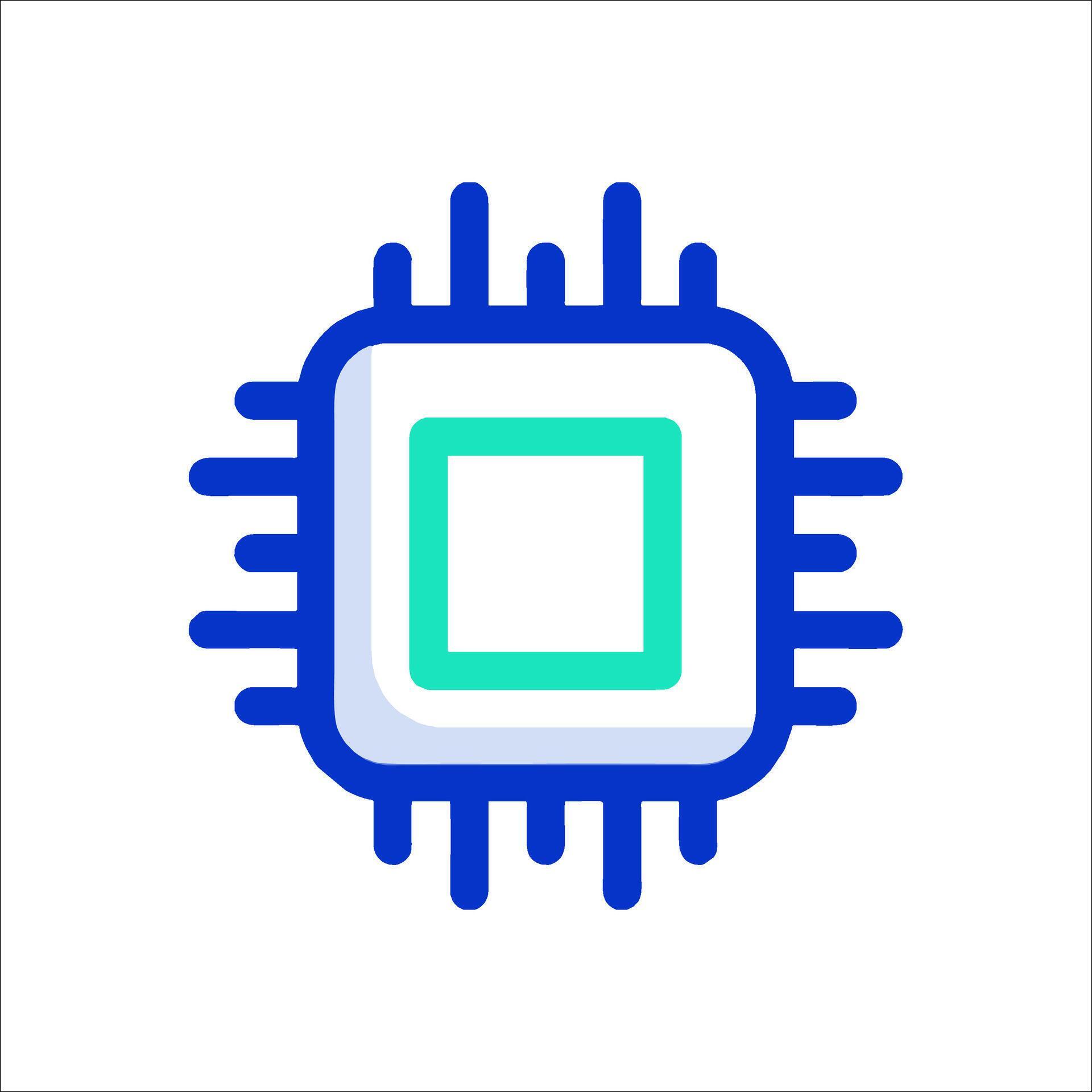 A computer processor icon on a white background 51944858 Vector Art at ...