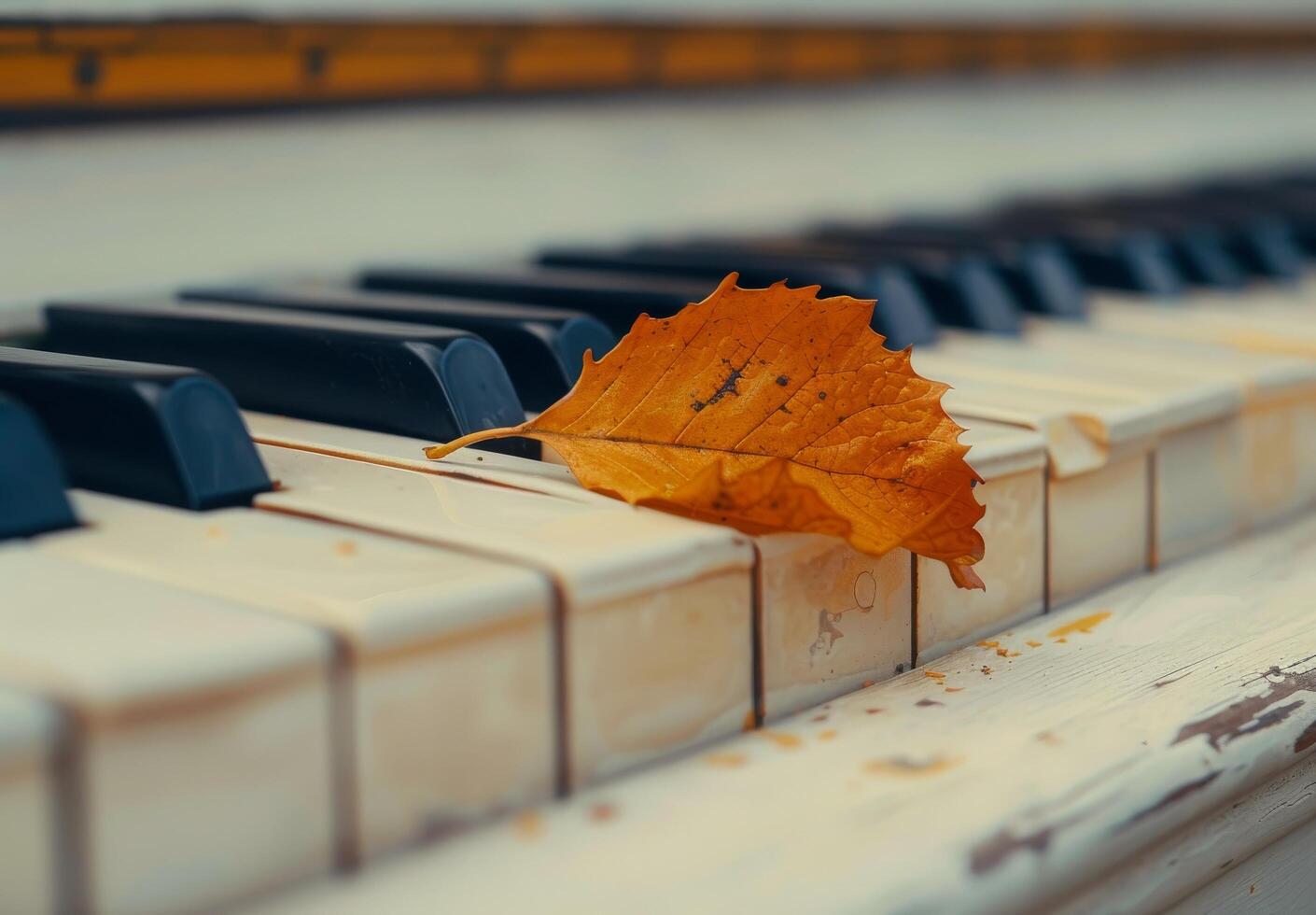 Autumn Leaf Resting on Piano Keys 51945573 Stock Photo at Vecteezy