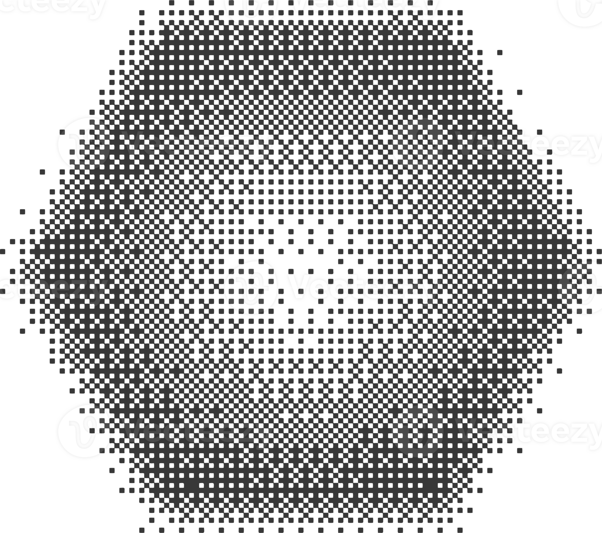 Bitmap Pixel Arcade Game Effect Hexagon Y2k Halftone Shape Dither