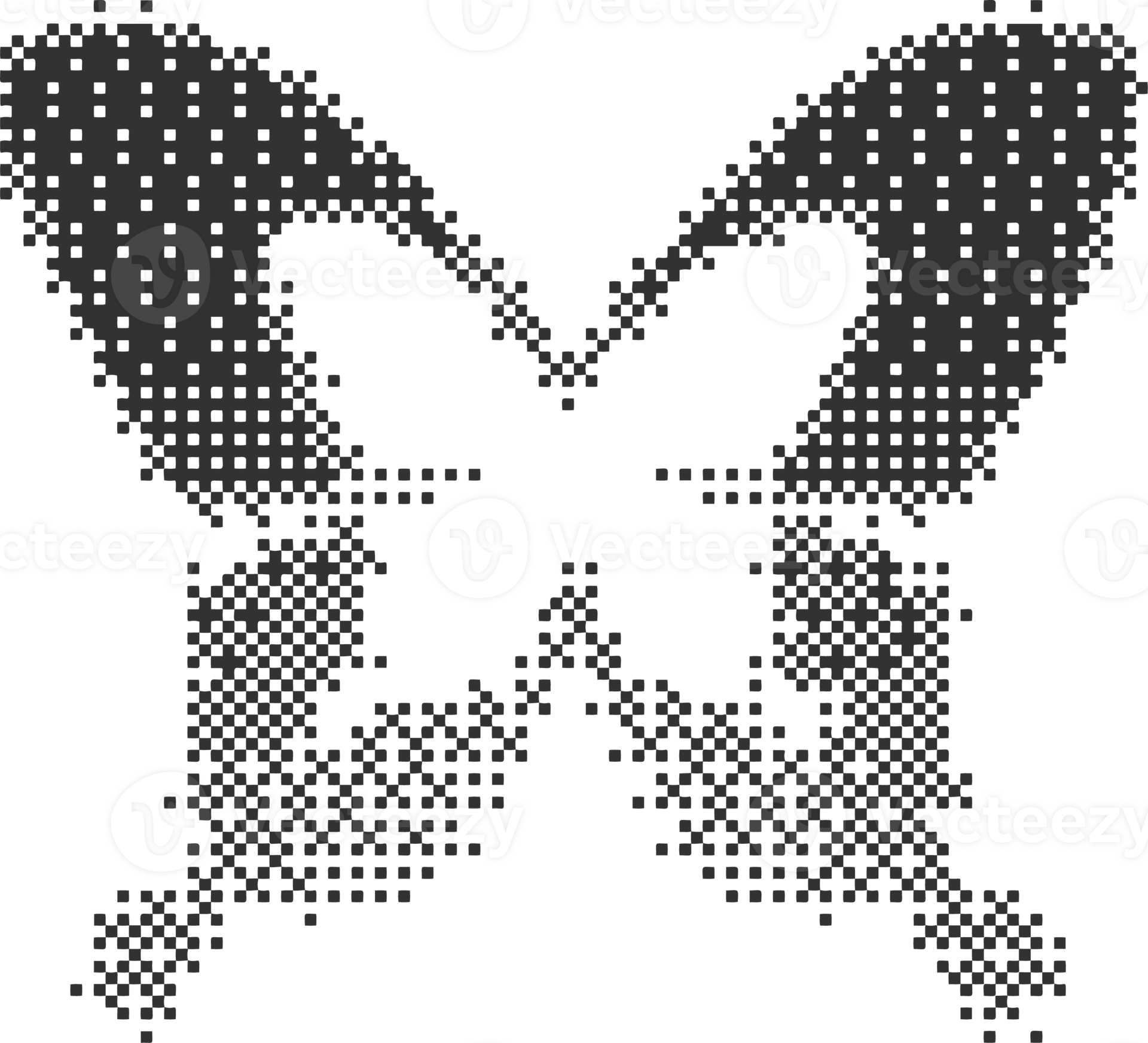 Bitmap Pattern Abstract Butterfly Shape Halftone Gradient Element Graphic Abstract Icon