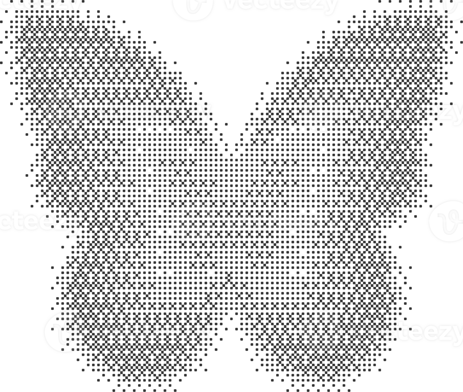 Bitmap Pattern Abstract Butterfly Shape Halftone Gradient Element Dither Noisy Grunge Texture