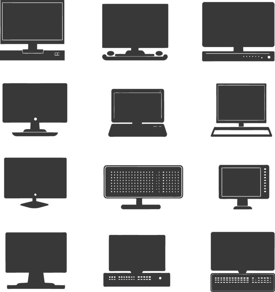 Computer Monitor Icons Set 51946724 Vector Art At Vecteezy