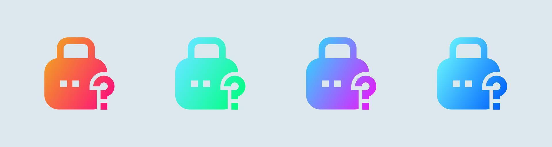 Forget Solid Icon In Gradient Colors Password Signs Illustration