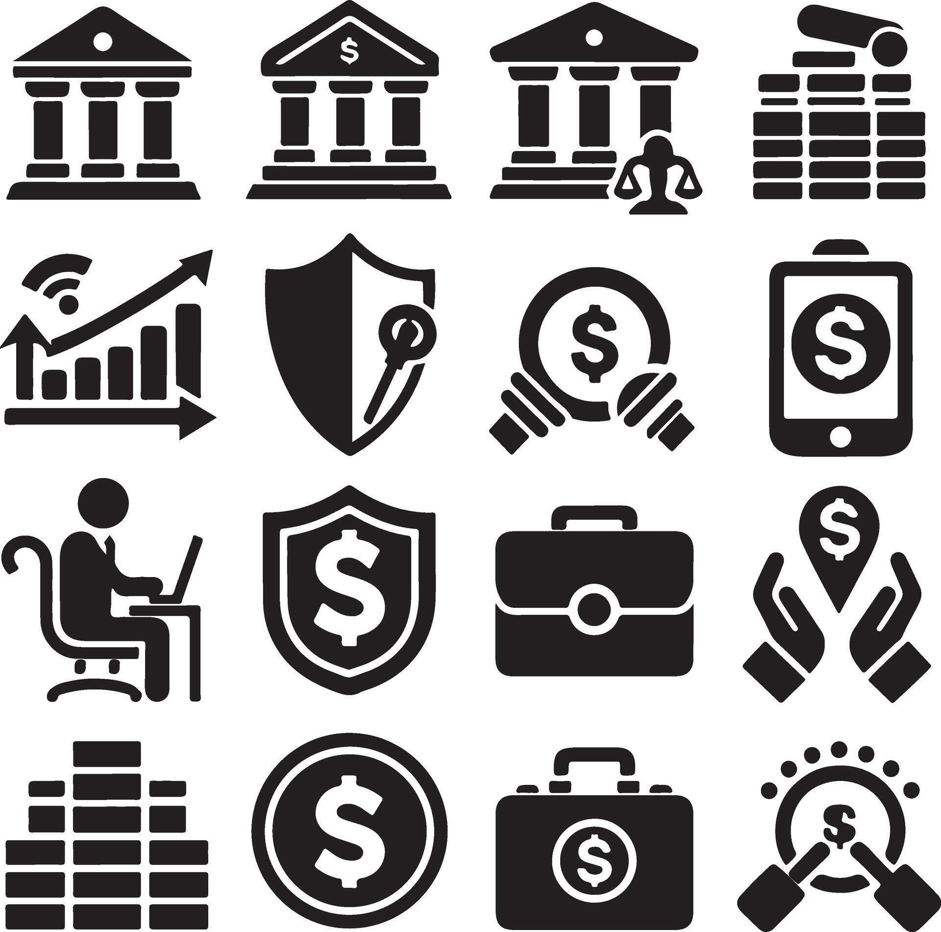 Financial Management Icons Set for Business 51947670 Vector Art at Vecteezy
