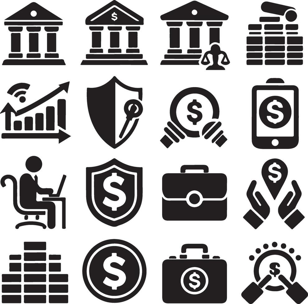 Financial Management Icons Set for Business 51947670 Vector Art at Vecteezy