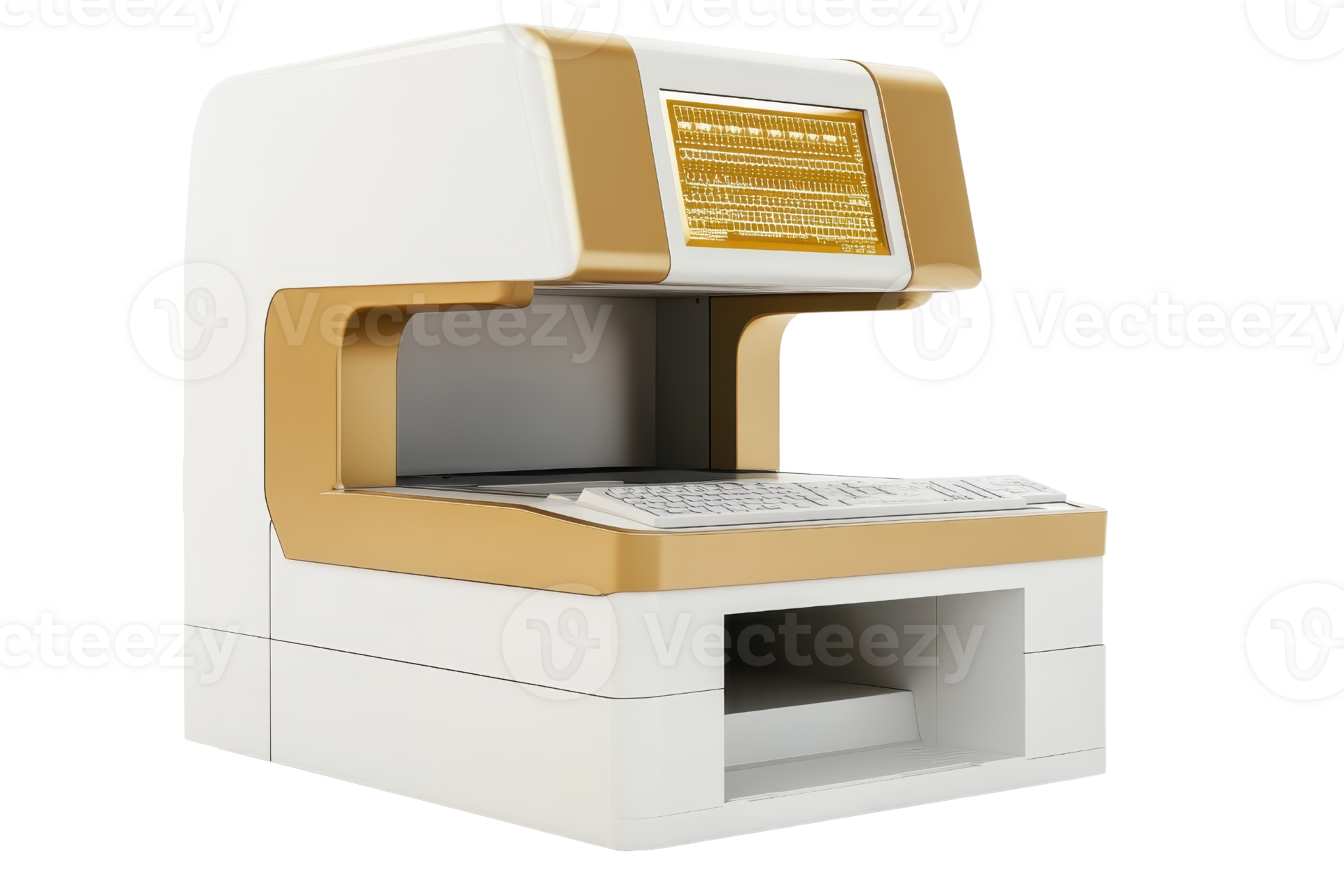 Retro computer terminal with vintage design, showcasing old technology ...