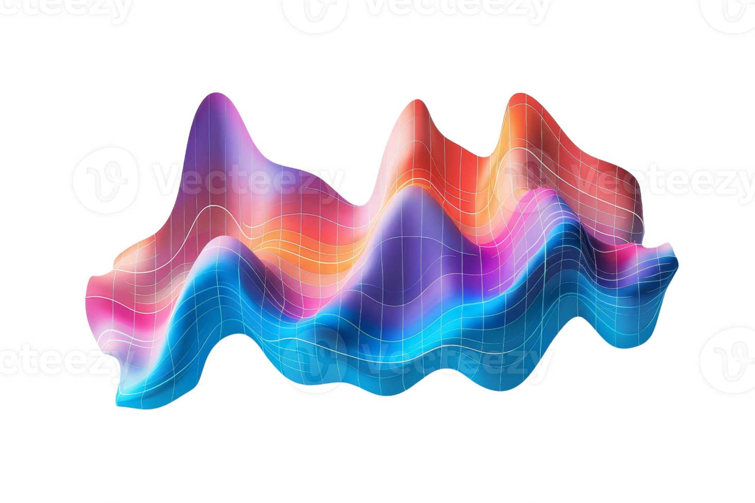 Abstract Multicolored Waveforms With Flowing Lines Representing Data