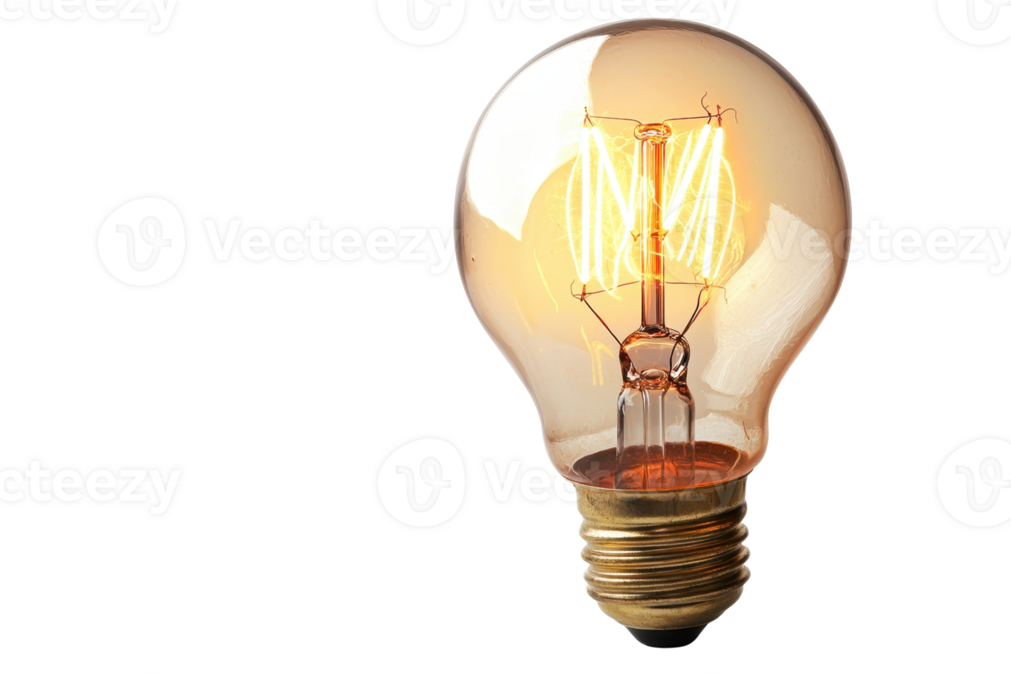 Vintage incandescent light bulb glowing on transparent background ... Vintage incandescent light bulb glowing on transparent background ...