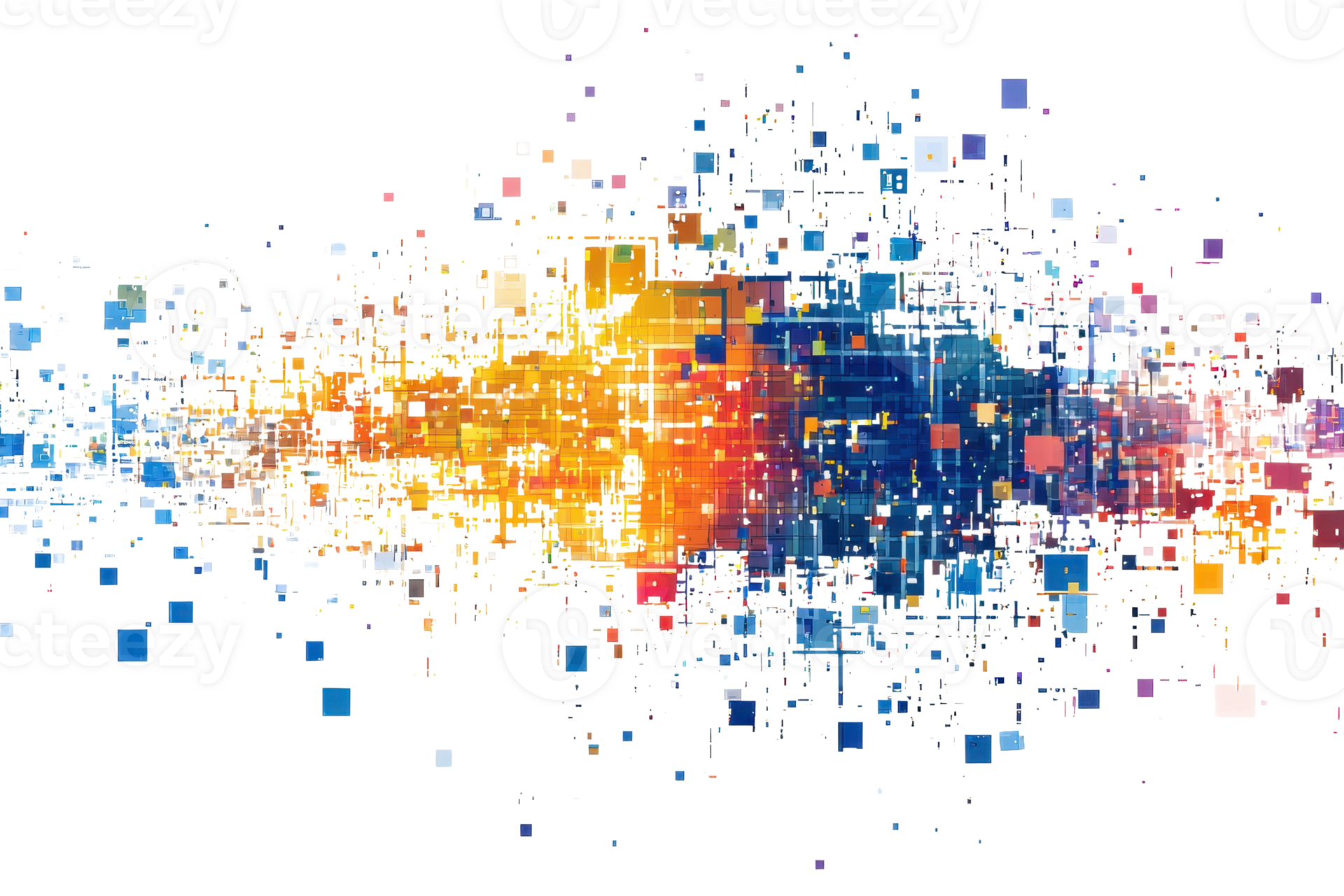 Vibrant Digital Data Visualization With Colorful Abstract Blocks And