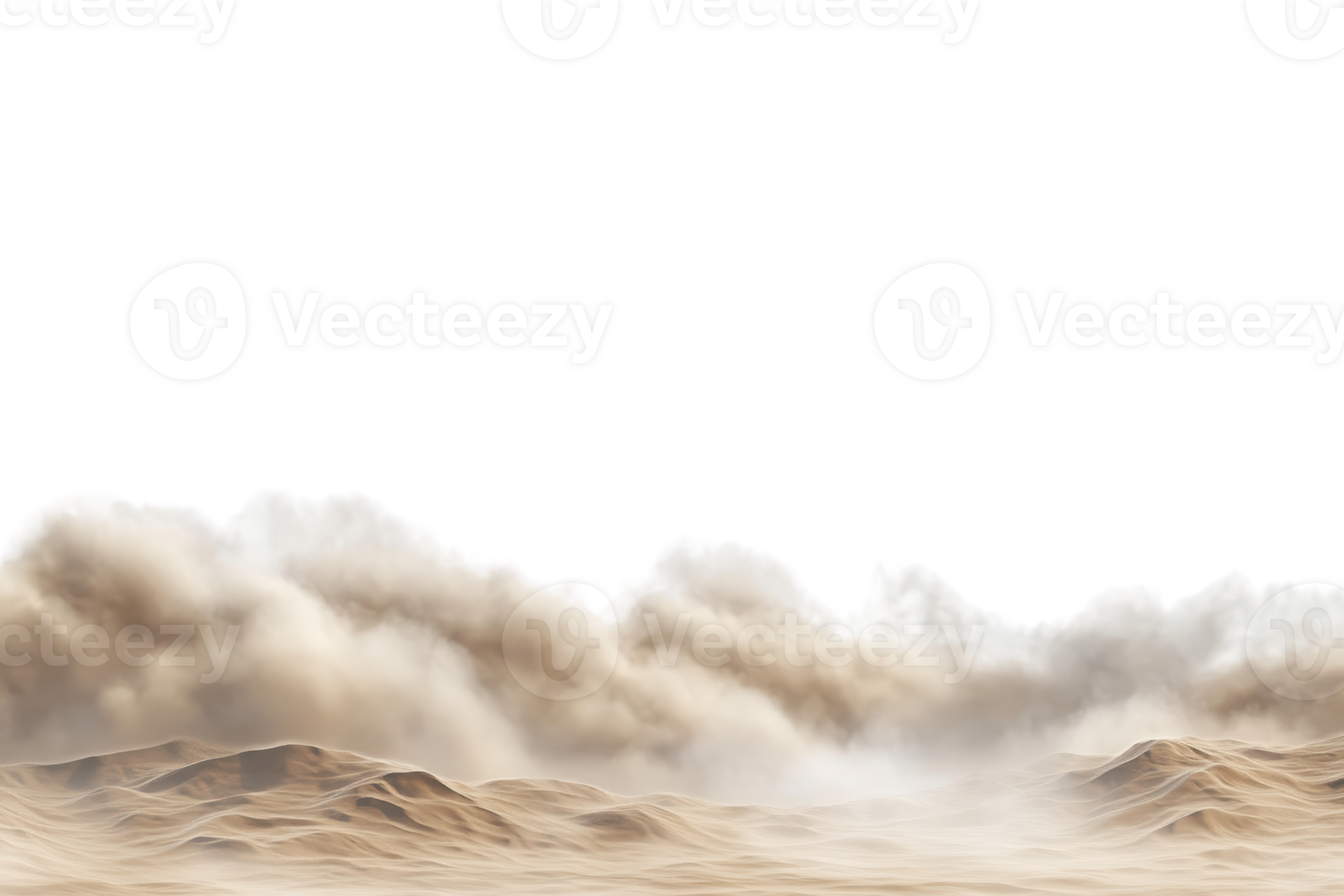 Dynamic desert sandstorm with swirling clouds and dust, capturing the power and intensity of ...