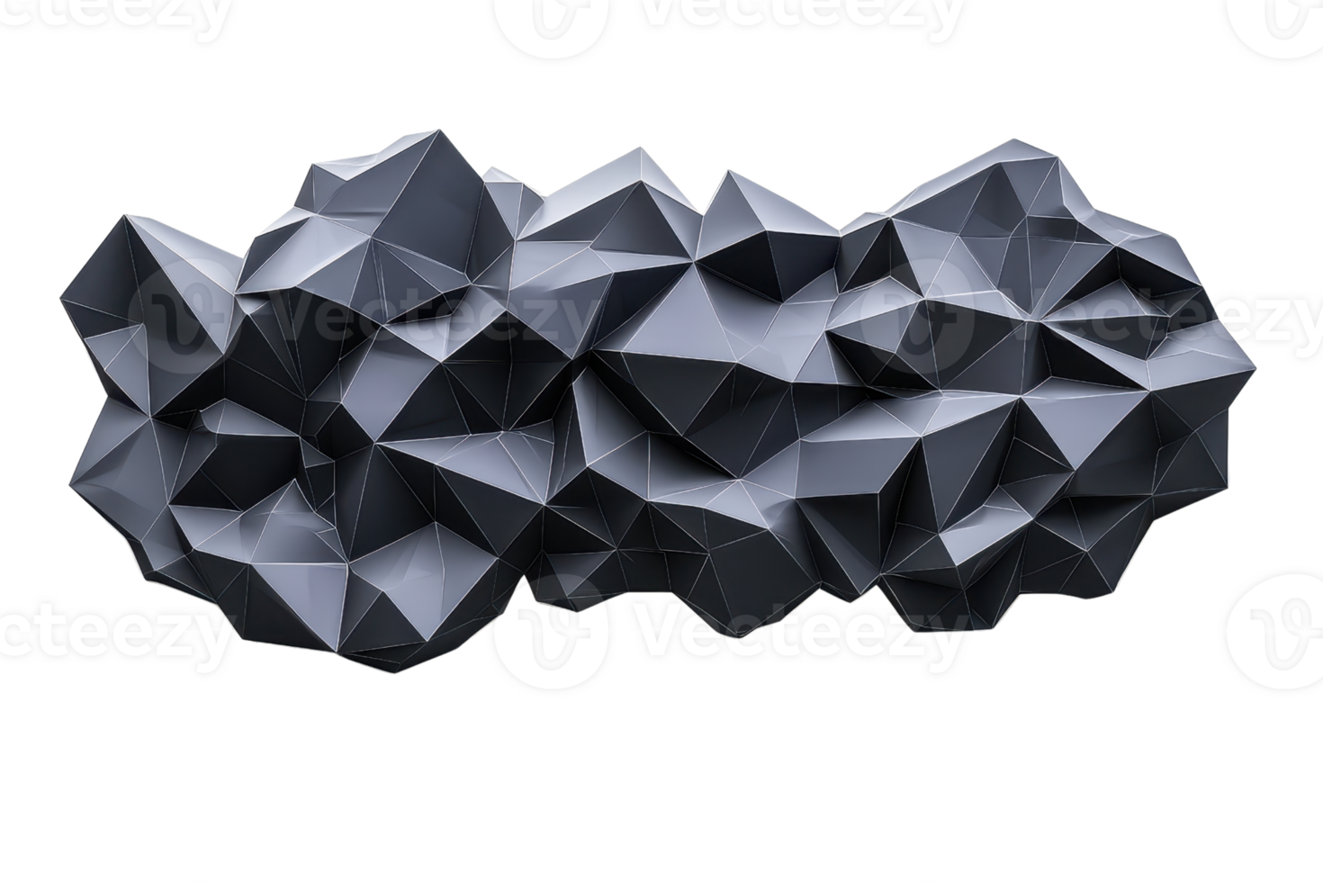 Abstract 3d Geometric Shape With Dark Facets Creating An Intricate