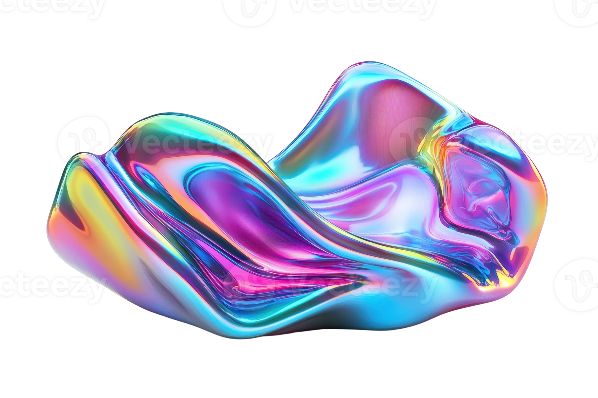 Vibrant Abstract Digital Art With Fluid Shapes And Iridescent Colors Creating A Stunning Modern