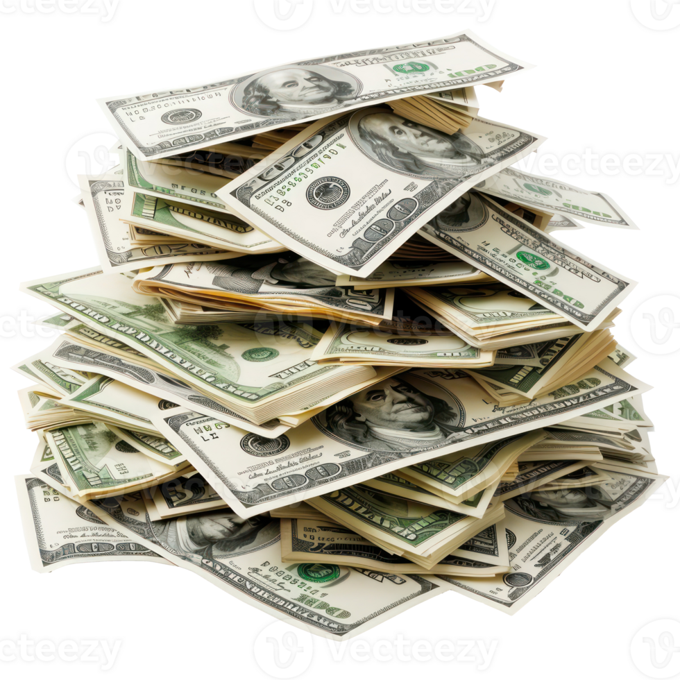 Heap of money. Dollar bills isolate on transparency background 51964398 PNG