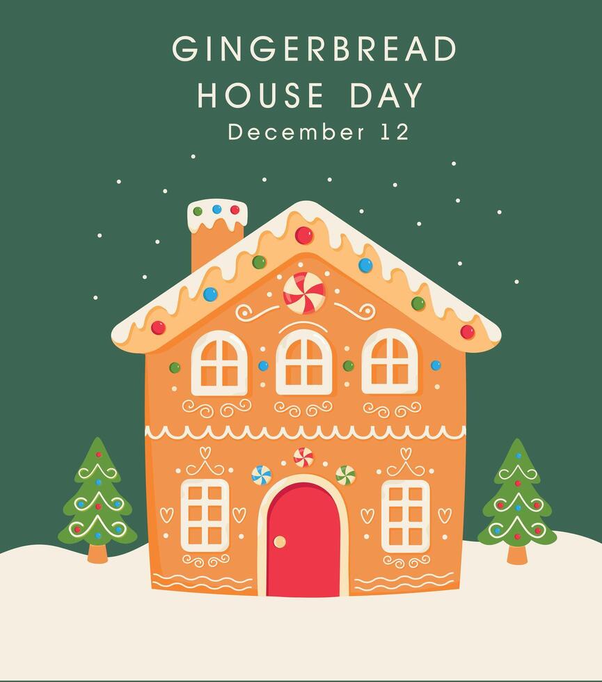 Gingerbread house day. December 12. Christmas Cookie with decoration ...