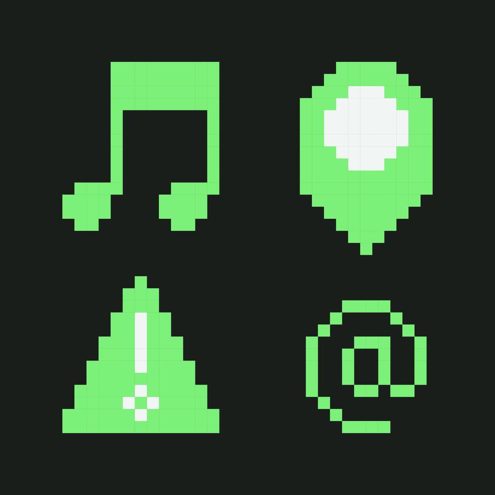 Retro Pixel Art User Interface Icons Y2k Set. 51969490 Vector Art at ...
