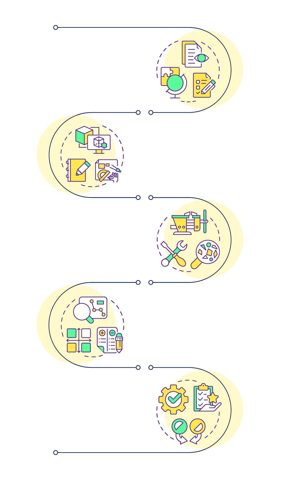 Reverse engineering process infographic vertical sequence. Information ...